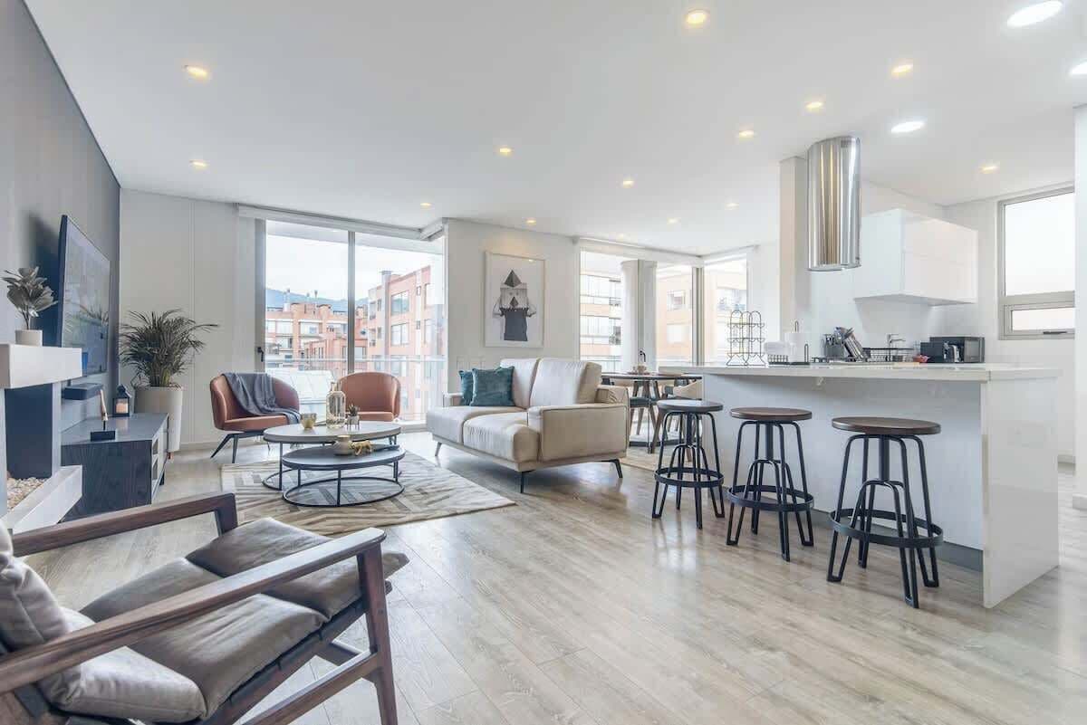 Apartamento, várias camas, varanda, vista para a cidade (Balcones 401) | Área de estar