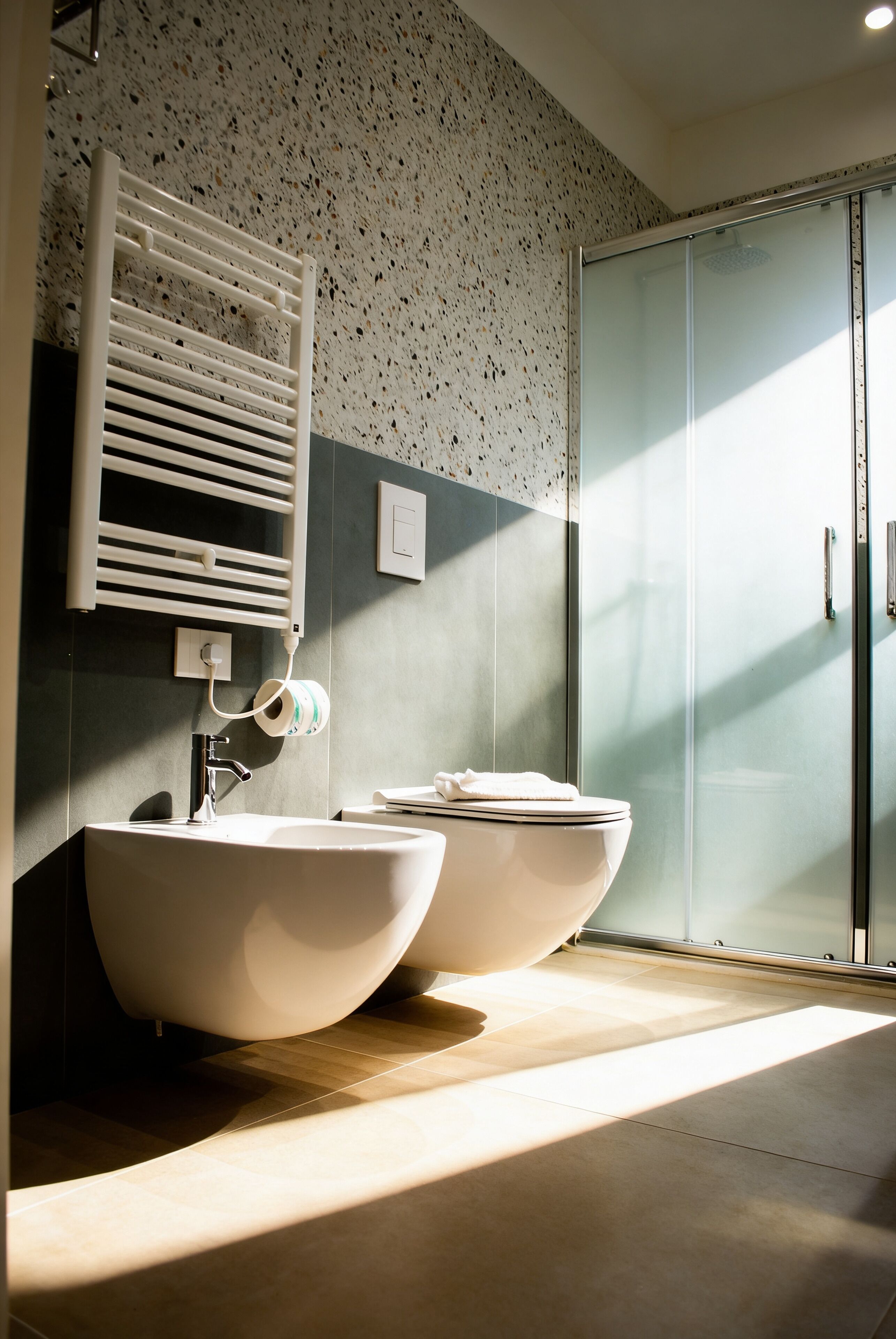 Quarto casal, suíte | Banheiro | Chuveiro, produtos de toalete grátis, secador de cabelo, bidê