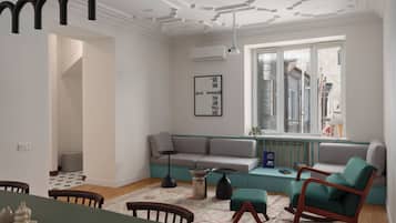 Apartamento com design assinado, vista para a cidade | Cofres nos quartos, cortinas blackout, quartos à prova de som