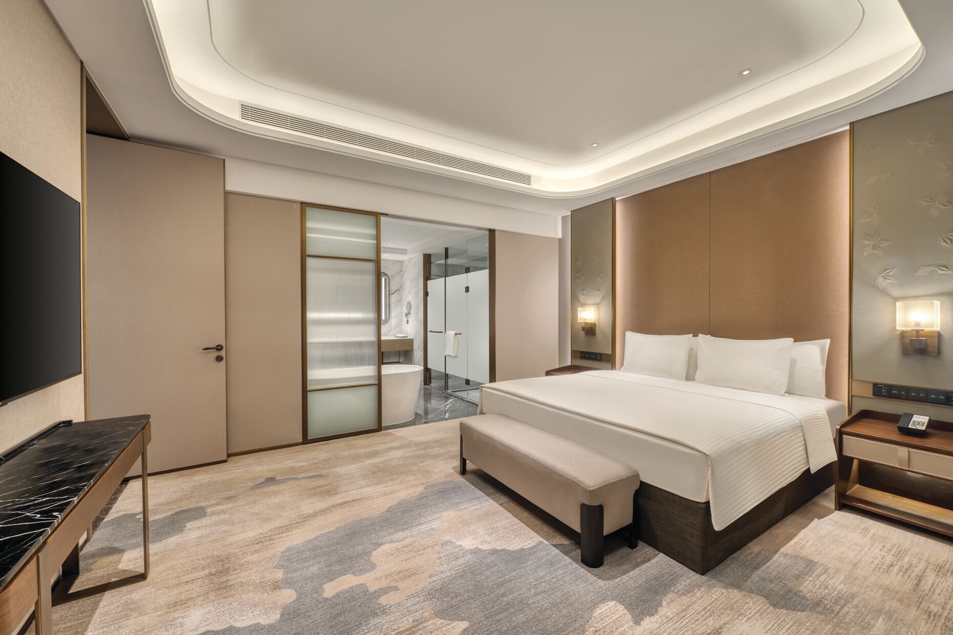 Suite-Estúdio de Luxo | Cofre no quarto, cortinas/cortinados opacos, Wi-fi grátis 