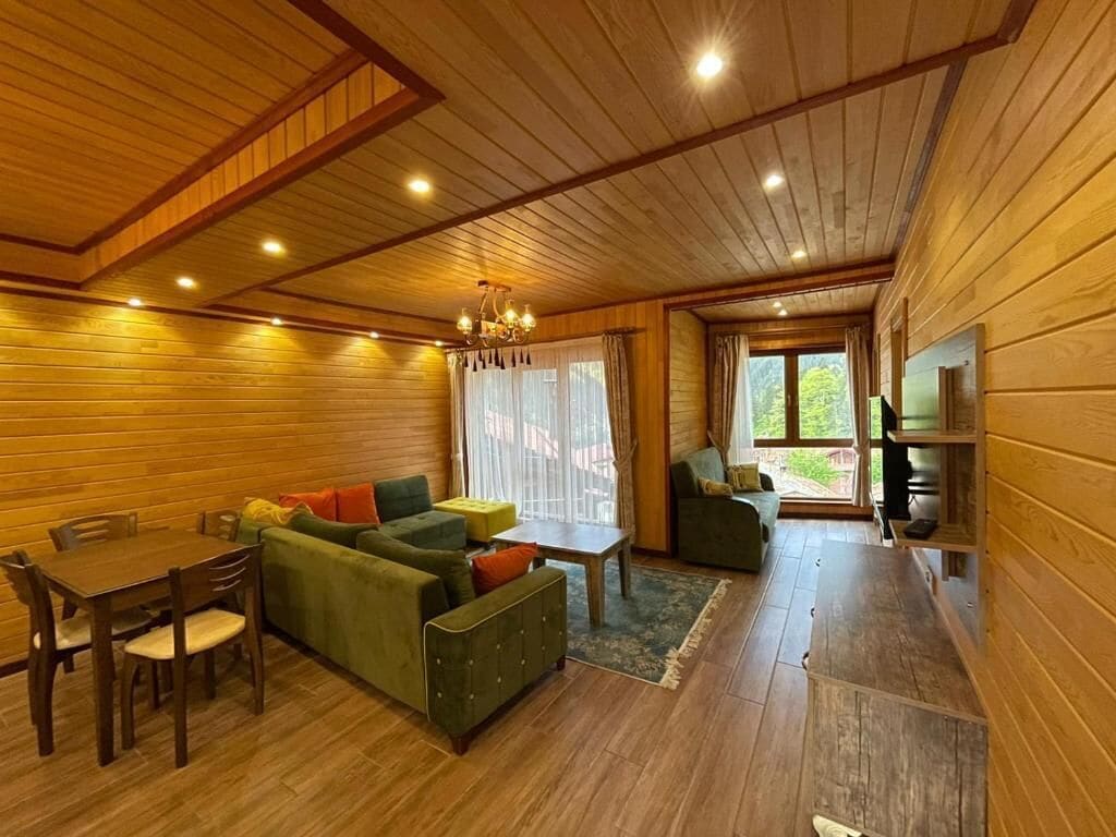 Apartamento superluxo, vista para o lago | Área de estar | TV