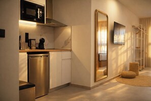 Estúdio Familiar | Cozinha privada | Um frigorífico/congelador grande, um micro-ondas 