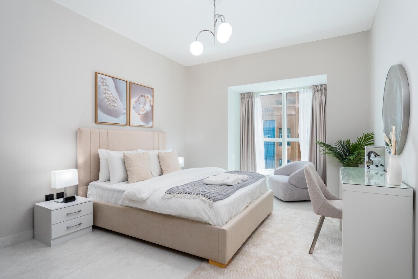Apartamento superior, 2 quartos, cozinha, vista para a praia | Roupas de cama de algodão egípcio, roupas de cama premium