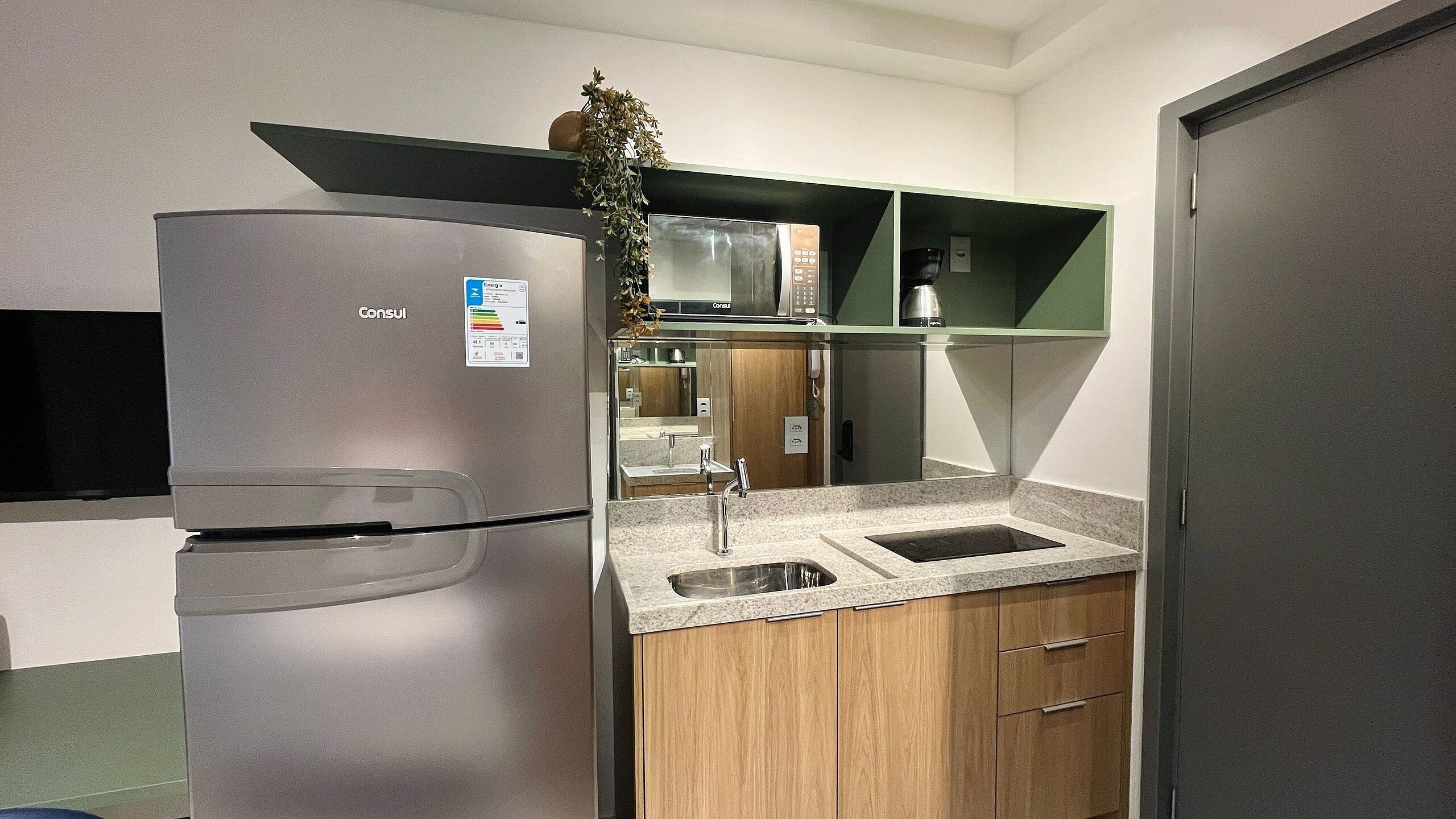 Apartamento Superior | Cozinha privada | Minifrigorífico, uma placa de cozinha 