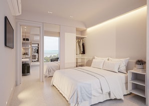 Apartamento básico | Cofres nos quartos, espaço de trabalho para notebook, cortinas blackout