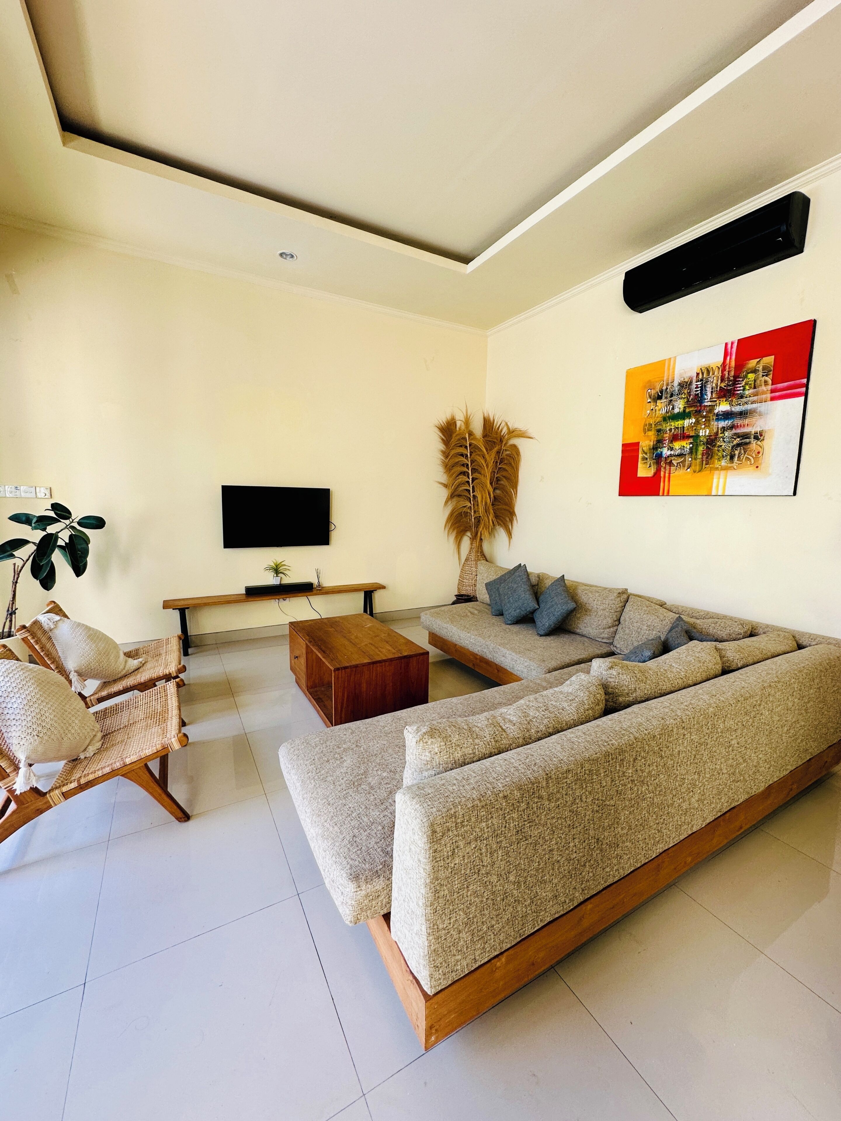 Villa, varanda, vista para a piscina | Sala de estar