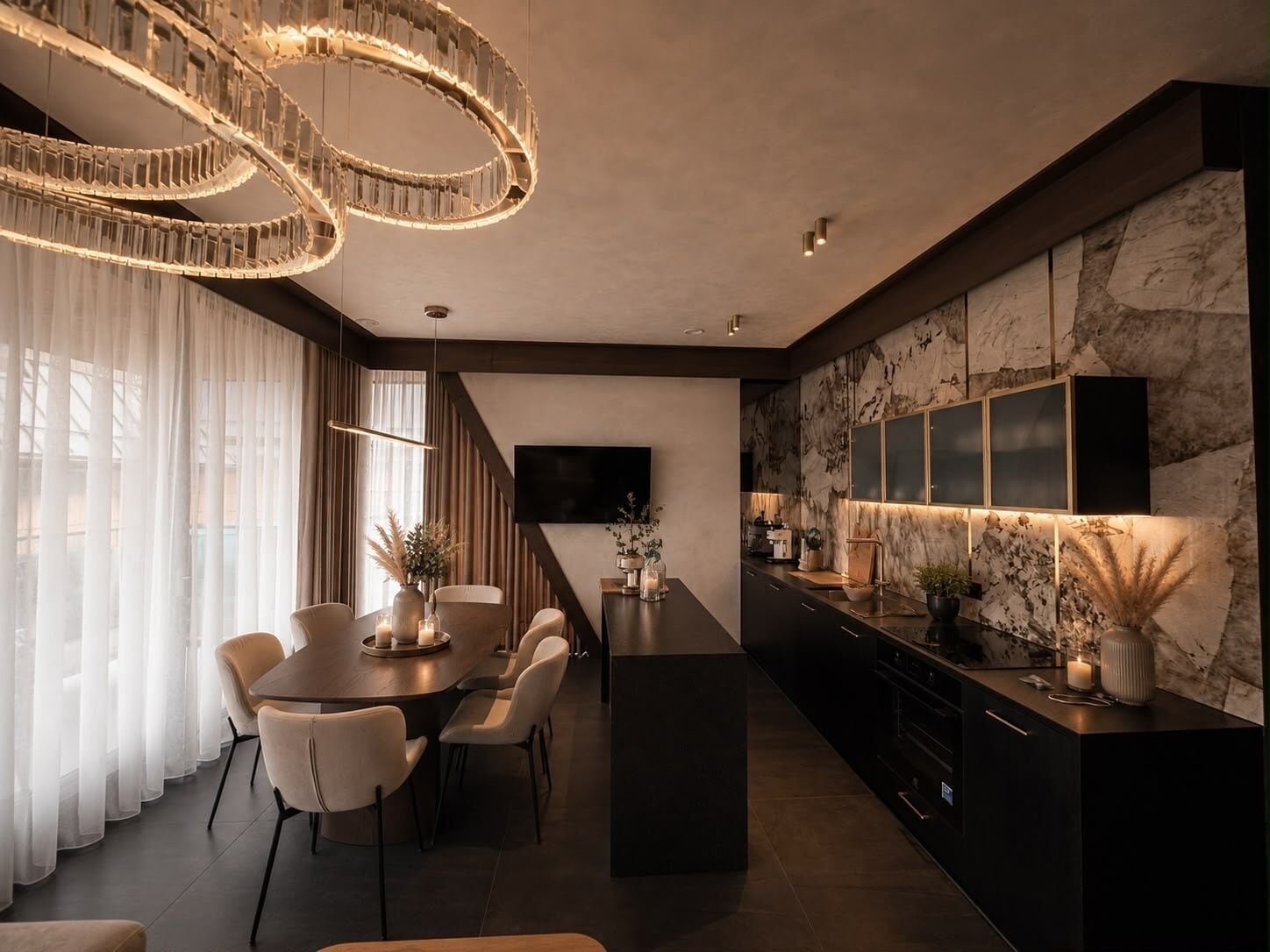 Vila conforto, vista para a montanha | Cozinha privada | Geladeira, fogão, cooktop, lava-louças