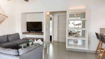 Apartamento de Luxo | Sala de estar | Televisor LED de 60 polegadas com canais por cabo