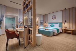 Quarto Duplo Presidencial | Roupa de alta qualidade, minibar, cortinas/cortinados opacos 
