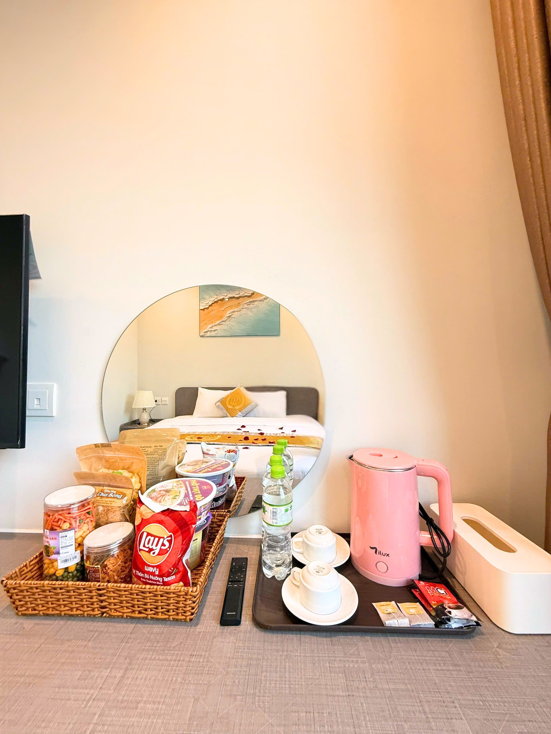 Quarto casal superior, vista para a cidade | Frigobar, cortinas blackout, quartos à prova de som, Wi-Fi de cortesia