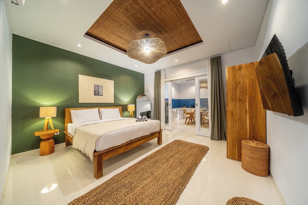 Villa Design, 2 quartos, piscina privativa | Lençóis de algodão egípcio, roupa de alta qualidade, cofre no quarto 