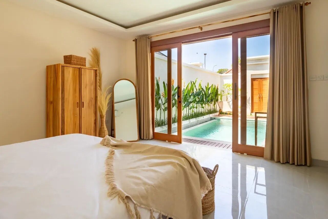 Villa Deluxe, 2 quartos, piscina privativa | Lençóis de algodão egípcio, roupa de alta qualidade, cofre no quarto 