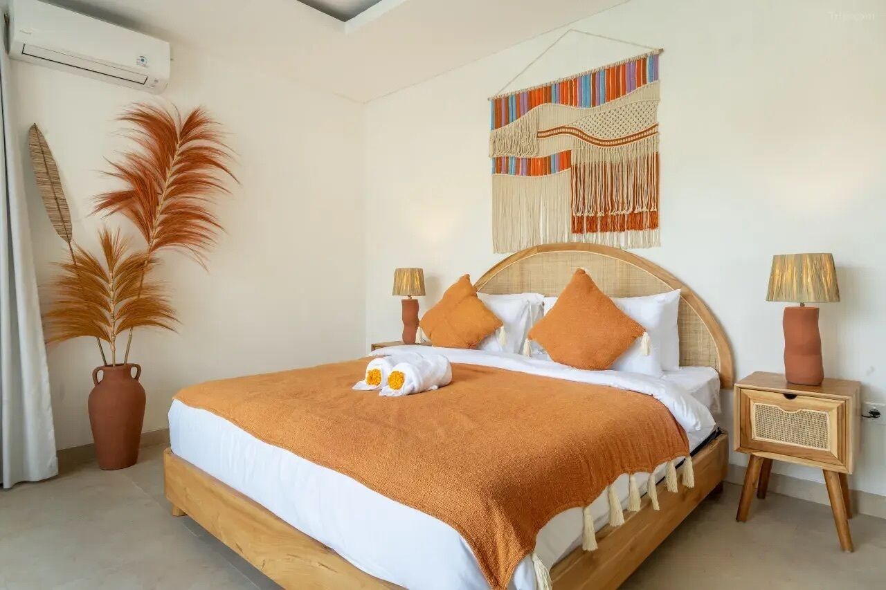 Villa Deluxe, 2 quartos, piscina privativa | Lençóis de algodão egípcio, roupa de alta qualidade, cofre no quarto 