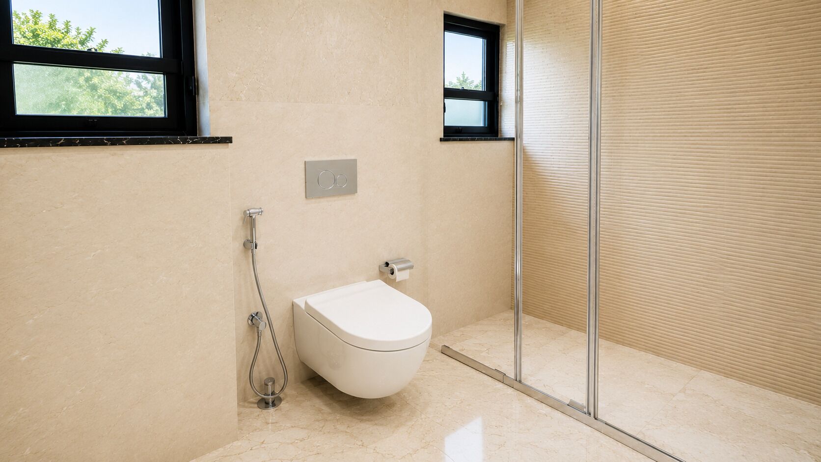 Quarto casal conforto, vista para o jardim | Banheiro | Produtos de toalete grátis, chinelos, toalhas de banho, sabonete
