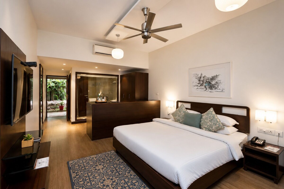 Estúdio superluxo, sacada, vista para o jardim | Cofres nos quartos, Wi-Fi de cortesia