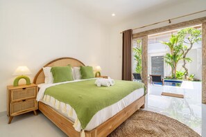 Villa Superior, 4 quartos, piscina privativa | Lençóis de algodão egípcio, roupa de alta qualidade, cofre no quarto 