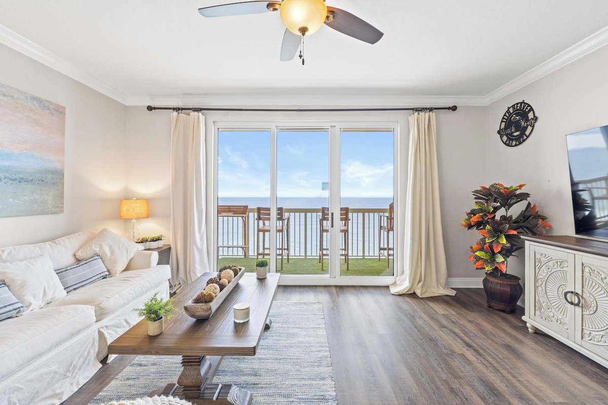 Apartamento em Condomínio Fechado, 1 quarto, vista para o oceano (1103E) | Sala de estar