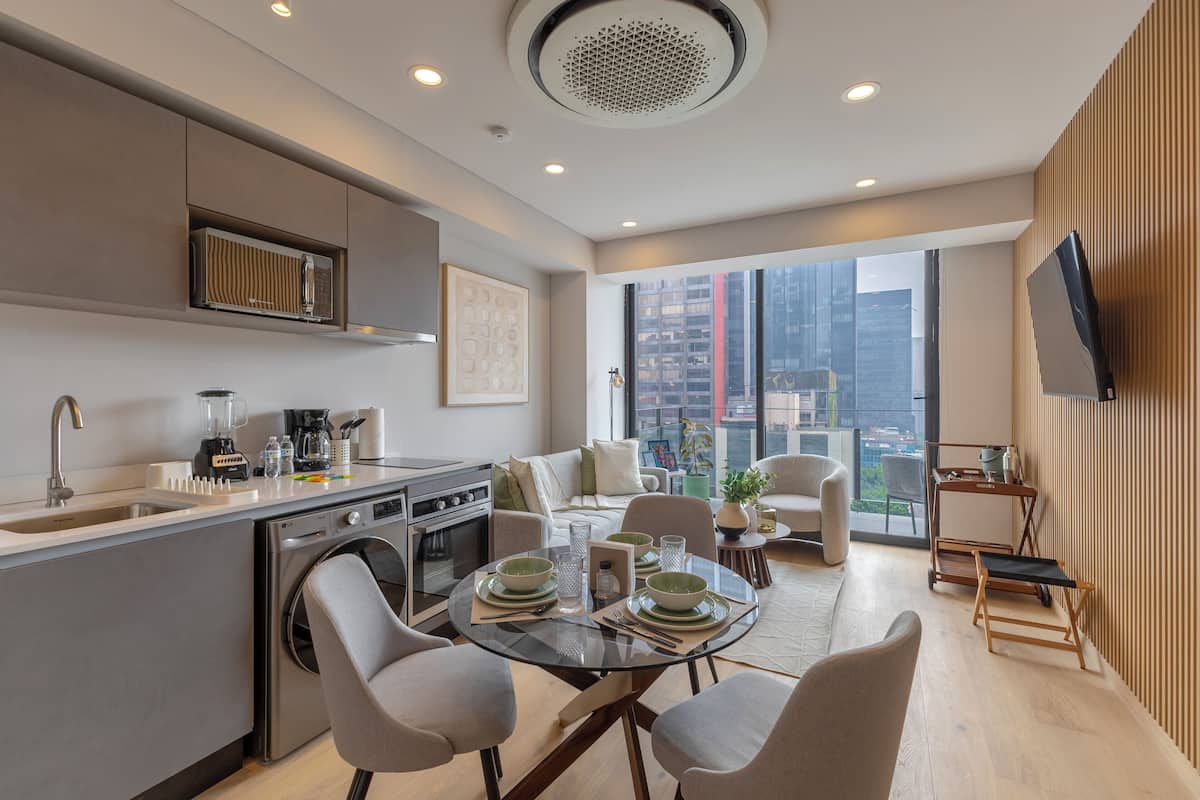 Apartamento Premium, varanda | Sala de estar