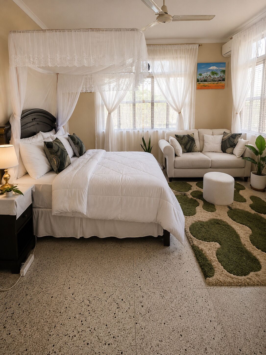 Suite-Estúdio Deluxe, banheira, vista para o jardim | Roupa de alta qualidade, Wi-fi grátis, com decoração personalizada 