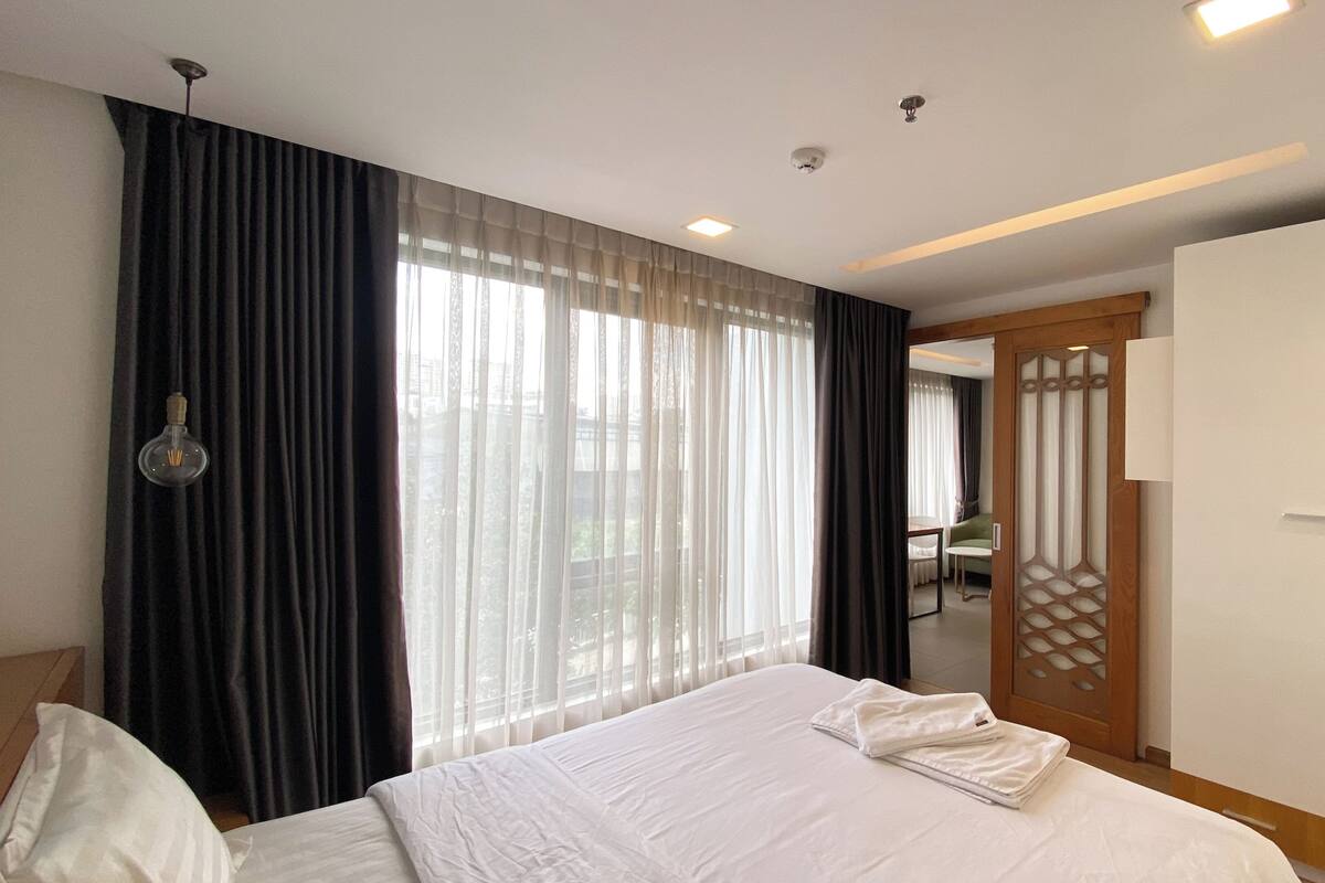 Apartamento standard, 1 quarto, vista para a cidade | Roupas de cama de algodão egípcio, roupas de cama premium