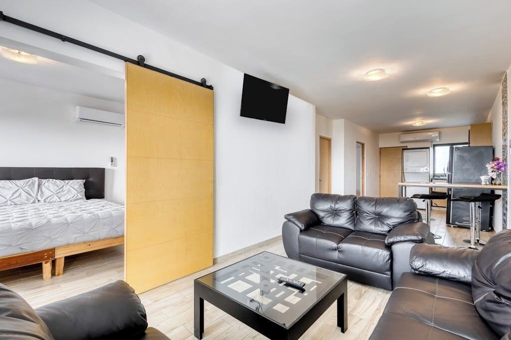 Apartamento, várias camas, vista para o oceano (Condominio Betania #4) | Sala de estar