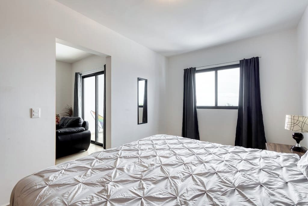 Apartamento, várias camas, vista para o oceano (Condominio Betania #4) | 2 quartos, com decoração personalizada, com mobília individualizada 