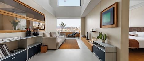 Duplex superior, vista para o rio | Sala de estar