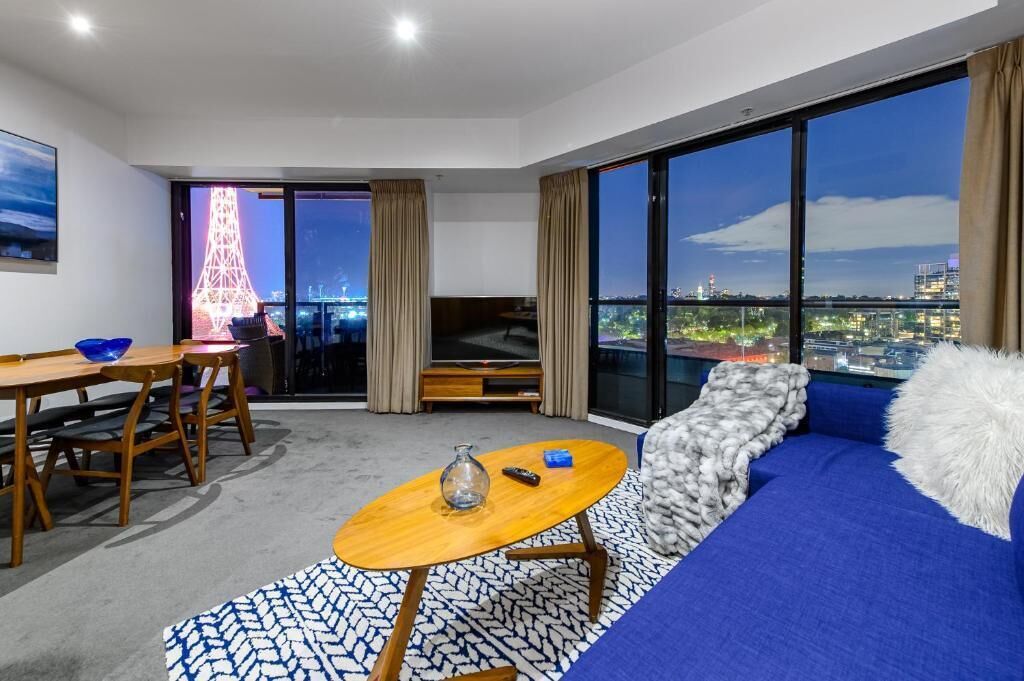 Apartamento Deluxe, varanda, Vista para a cidade | Sala de estar