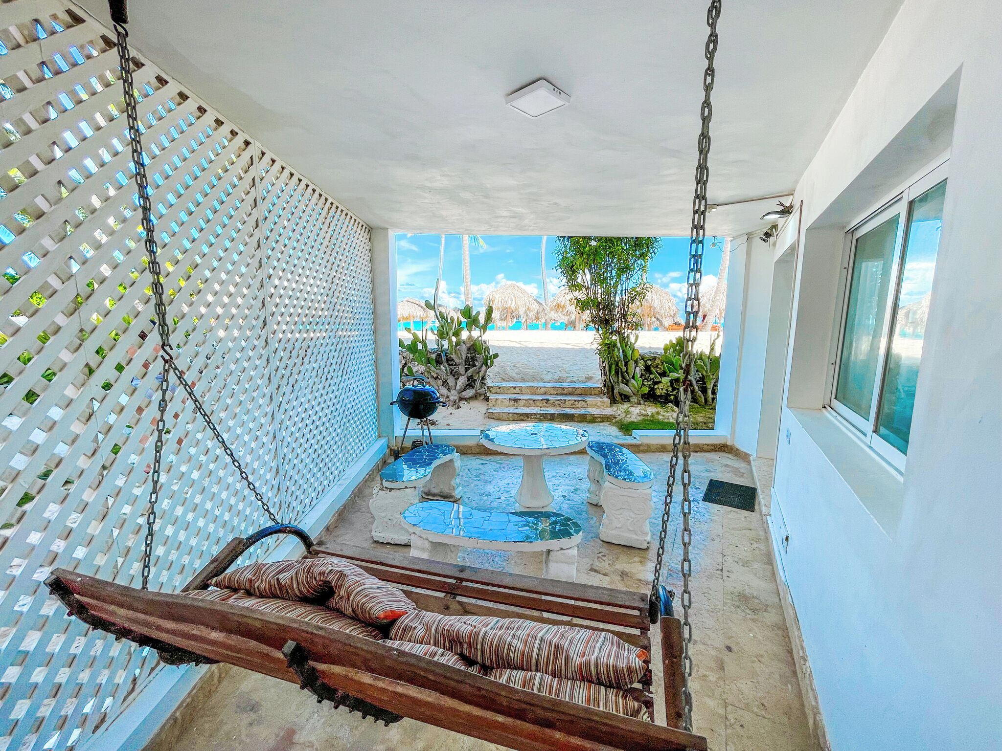 Apartamento Deluxe, vista para a praia | Terraço/pátio interior