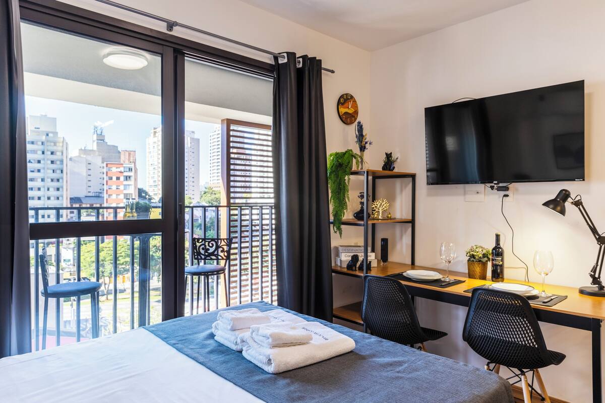 Apartamento | Cortinas blackout, Wi-Fi de cortesia