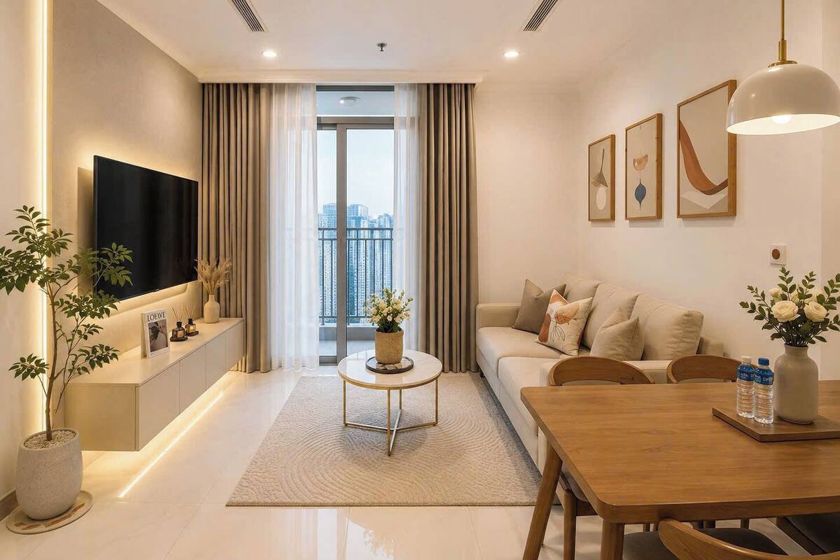 Apartamento clássico, sacada, vista para a cidade | Área de estar | TV de tela plana