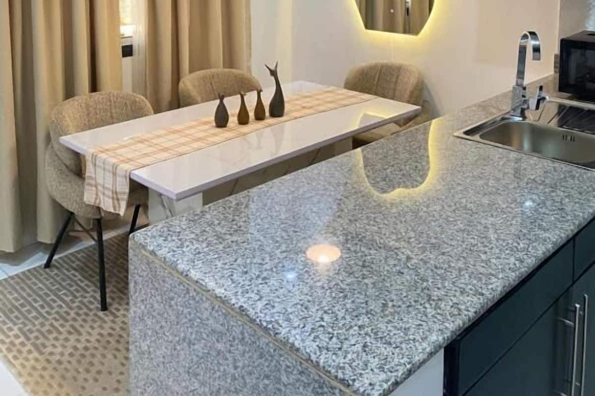 Apartamento luxo, sacada, vista para a cidade | Cozinha privada | Geladeira, micro-ondas, cooktop, lava-louças