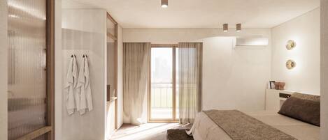 Quarto triplo standard, sacada | Cofres nos quartos, quartos à prova de som