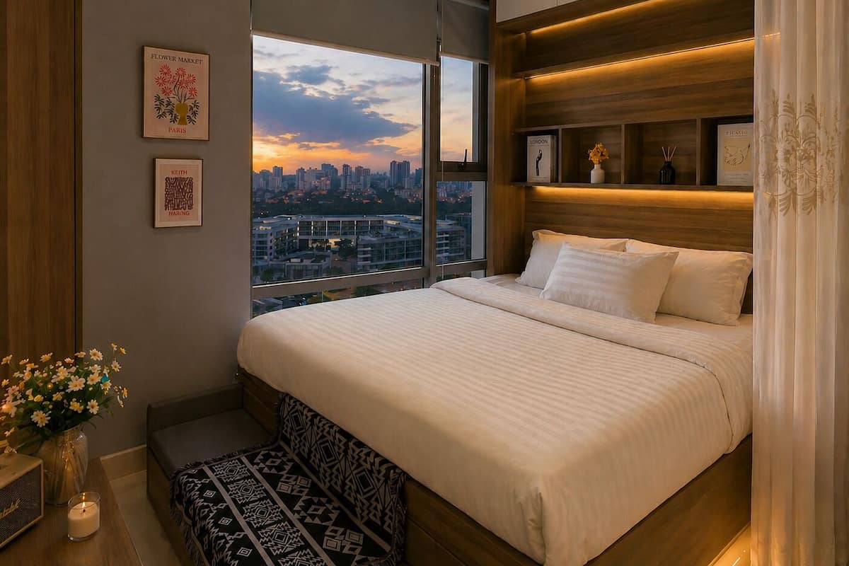 Suíte estúdio, 1 cama Queen e sofá-cama, vista para a cidade | Escrivaninha, espaço de trabalho para notebook, cortinas blackout