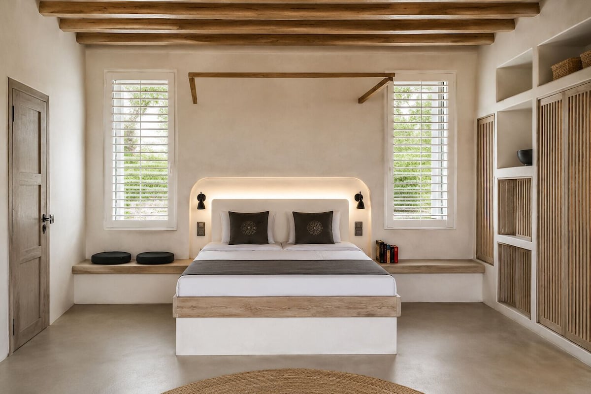 Bungalow Comfort, varanda, vista para o jardim | Cofre no quarto, cortinas/cortinados opacos, Wi-fi grátis