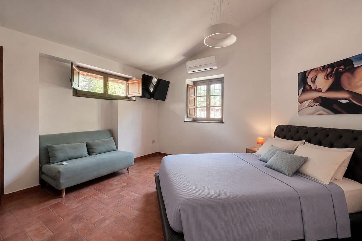 Quarto casal panorâmico | Roupas de cama premium, camas com colchões pillow-top