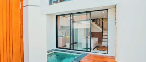 Villa Deluxe, 1 cama king-size | Secretária, roupa de cama fornecida