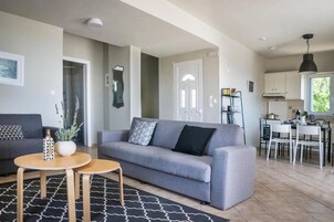 Villa Deluxe, varanda, vista para o oceano | Sala de estar