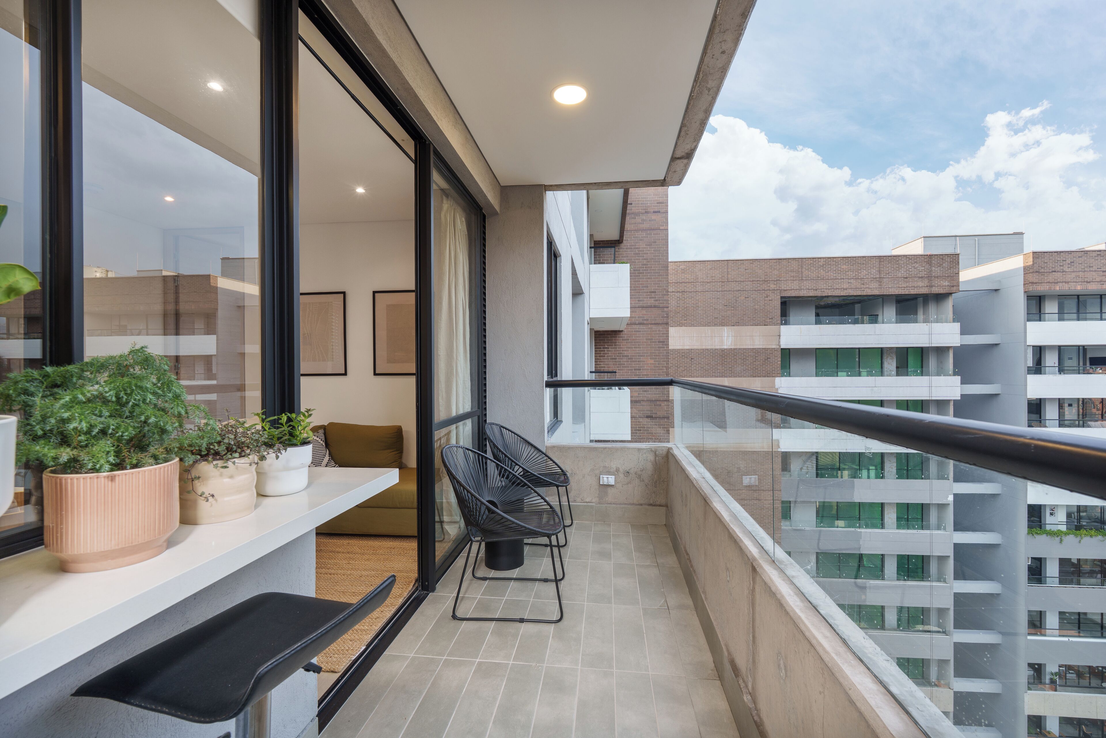 Apartamento luxo, sacada, vista para a cidade | Terraço/pátio