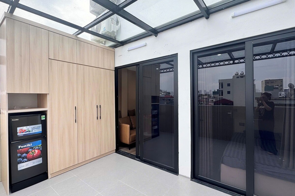 Quarto família, varanda, vista para a cidade | Terraço/pátio