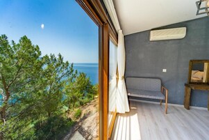 Bangalô família, sacada, vista para o mar | Parte interna