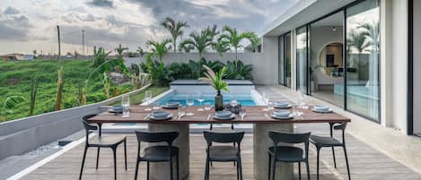 Villa Familiar, 3 quartos, piscina privativa | Terraço/pátio interior