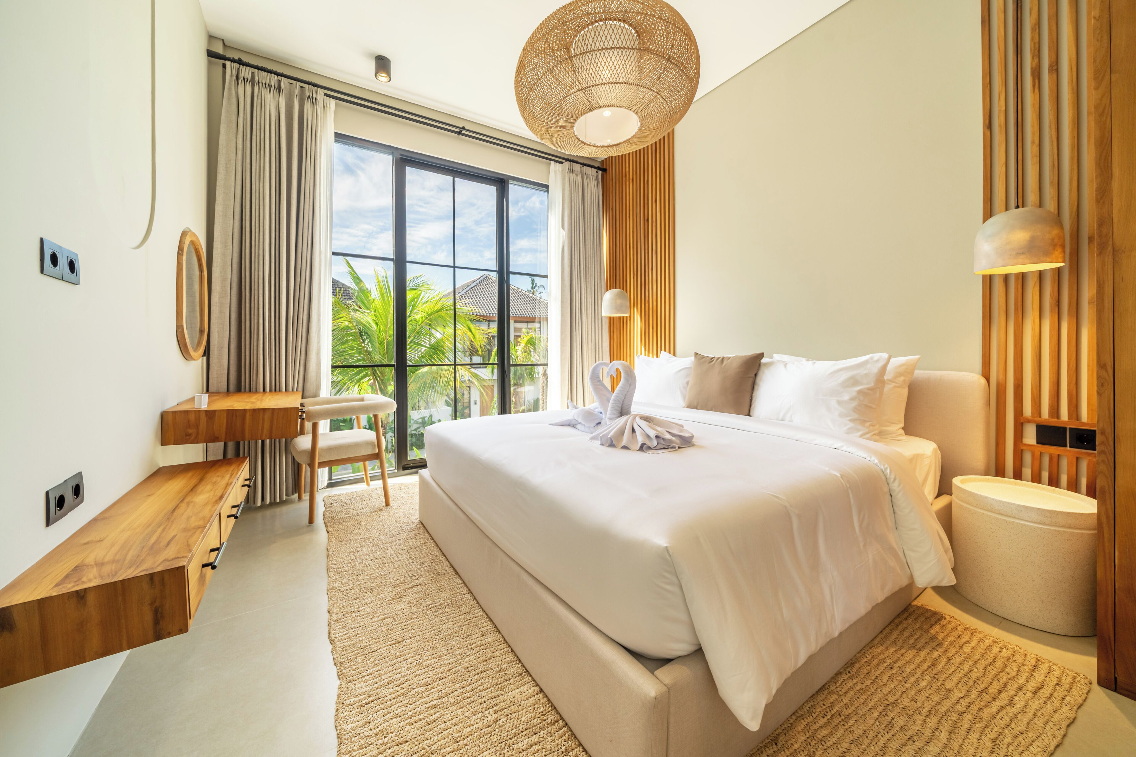 Villa Premium, 2 quartos, piscina privativa | Lençóis de algodão egípcio, roupa de alta qualidade, cofre no quarto 