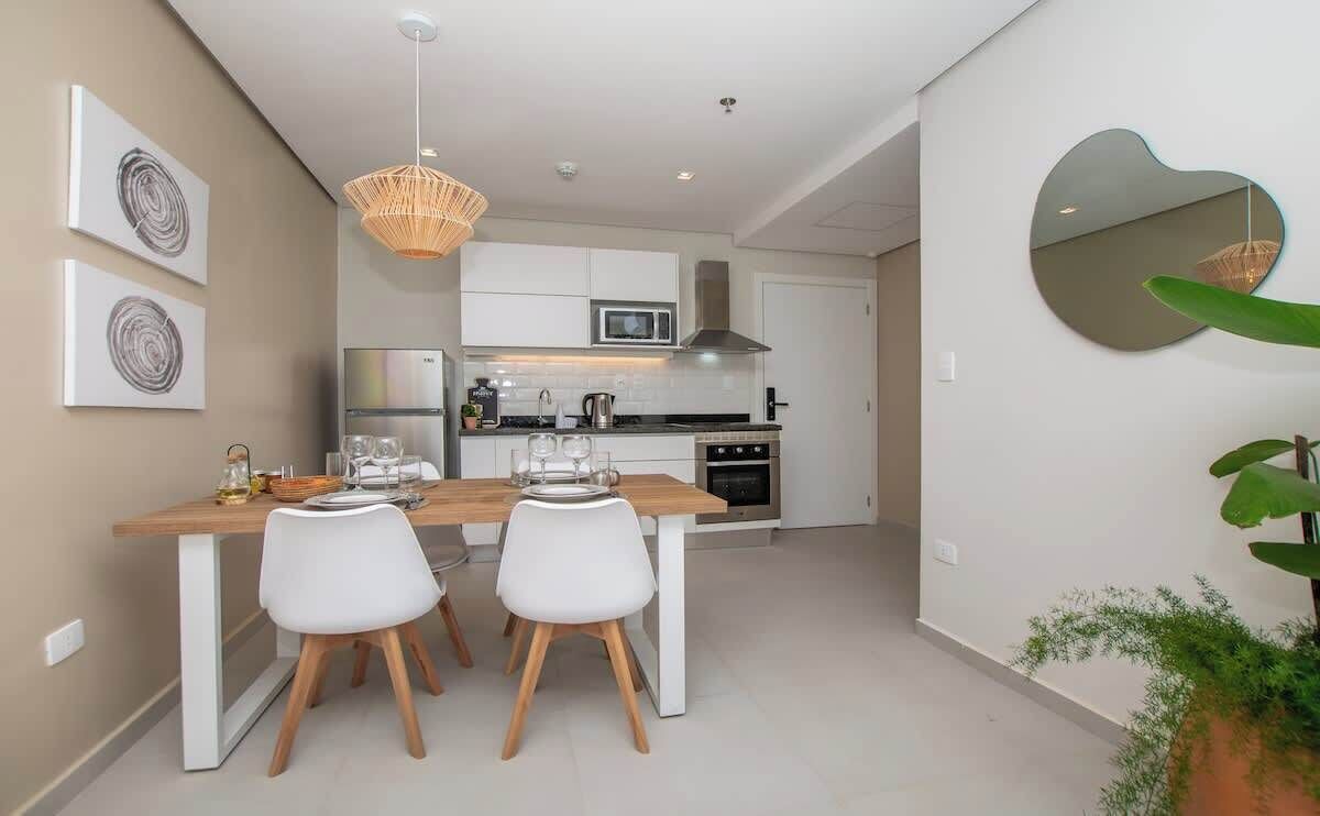Apartamento, varanda | Cozinha privada