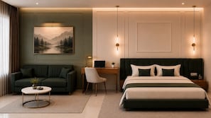 Quarto casal superior | Cofres nos quartos, escrivaninha, espaço de trabalho para notebook