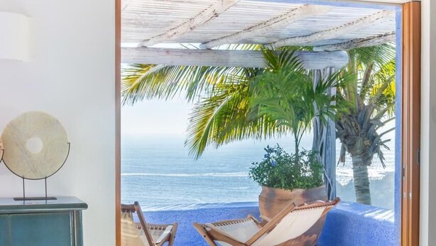 Villa Deluxe, vista para a praia | Roupa de alta qualidade, cofre no quarto, secretária 