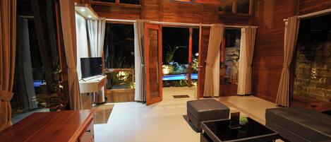 Villa Deluxe, 1 cama king-size, casa de banho privativa | Sala de estar