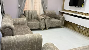 Suite Executiva, varanda, Vista para a cidade | Sala de estar