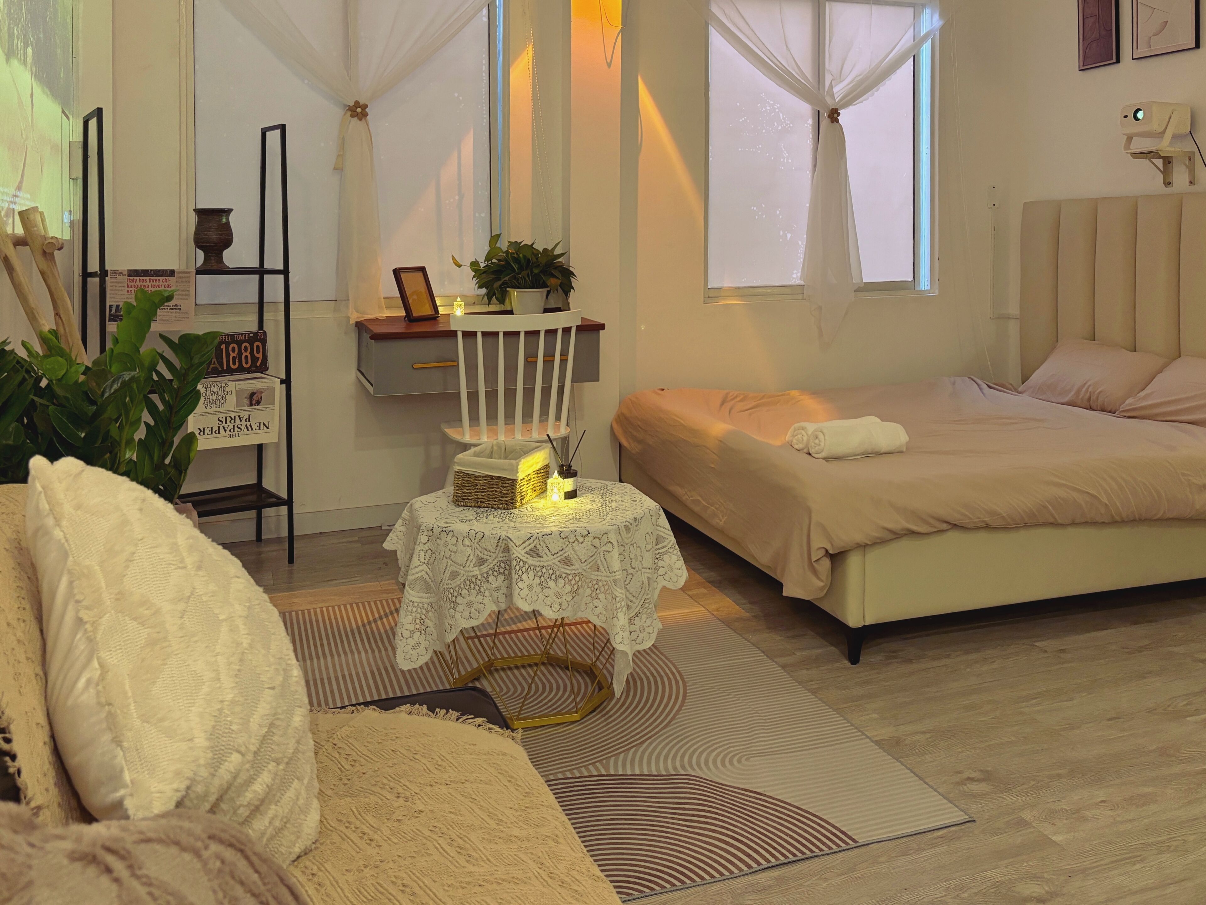 Estúdio Superior, kitchenette | Secretária, Wi-fi grátis, roupa de cama fornecida 