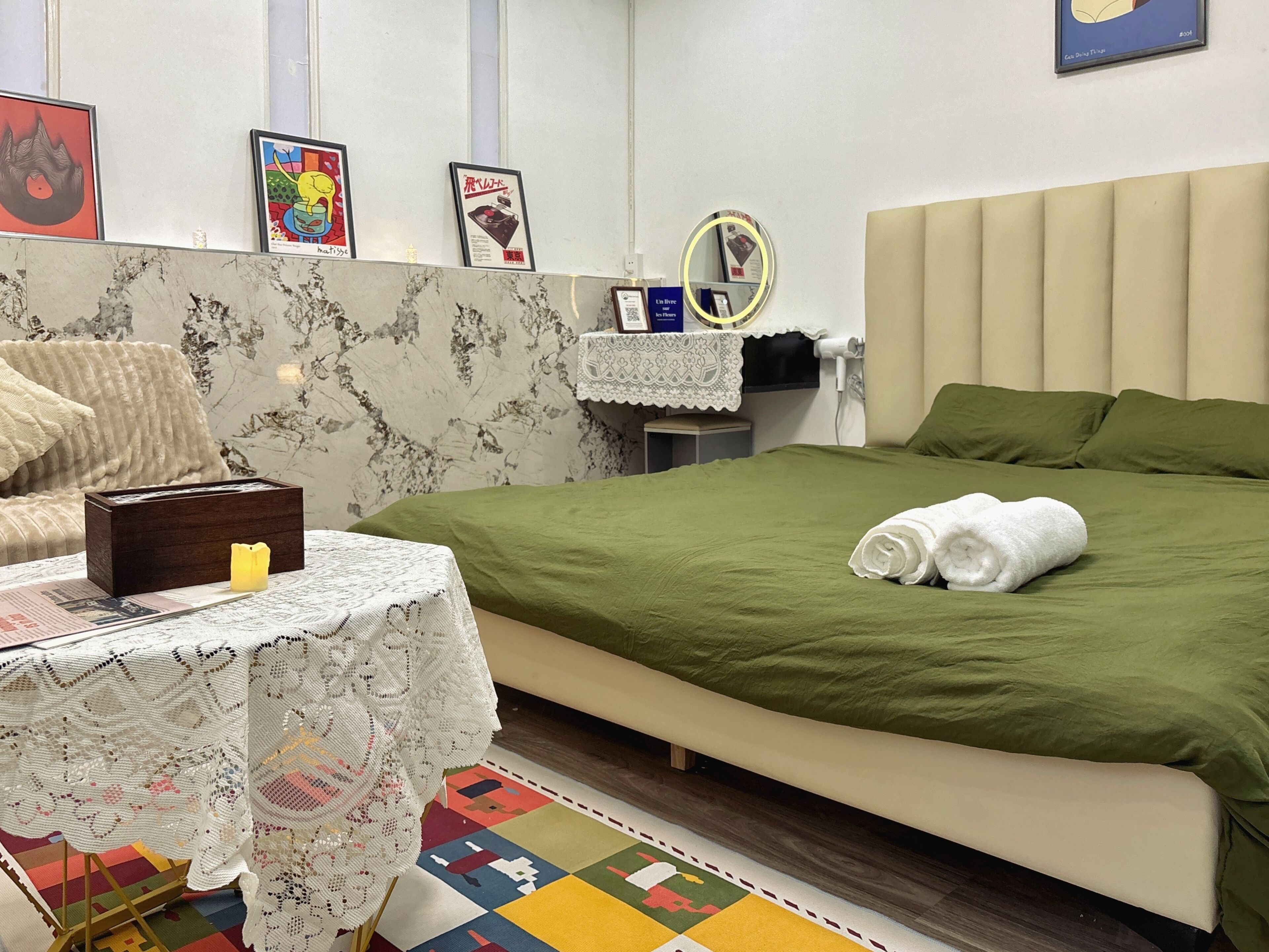 Estúdio Deluxe, Vista para a cidade | Secretária, Wi-fi grátis, roupa de cama fornecida 